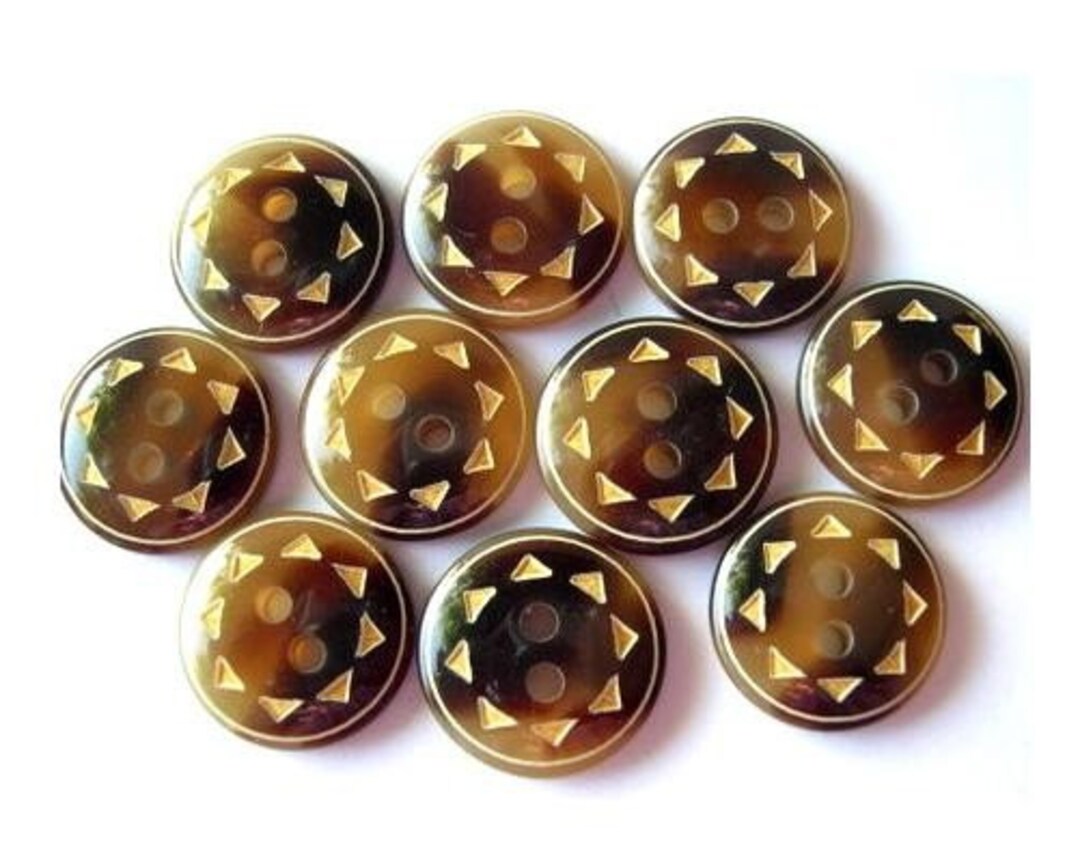 6 Vintage Plastic Buttons, 18mm Flower Image Beautiful for Button ...
