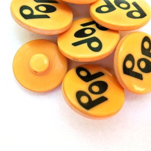 6 Vintage Plastic Pop Buttons: Blue on Brown - Etsy
