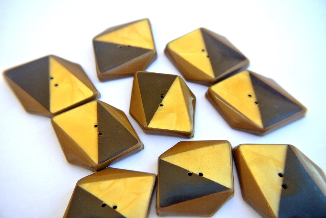 6 Antique Vintage Celluloid Buttons, ART DECO, Unusual Shape, RARE ...