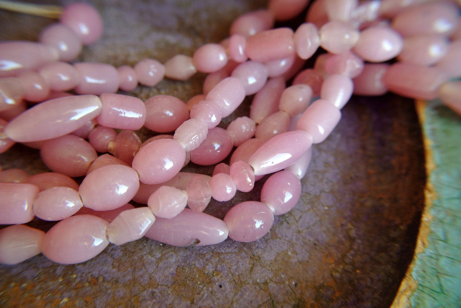 Vintage glass beads one strand about 40 beads few shapes few | Etsy