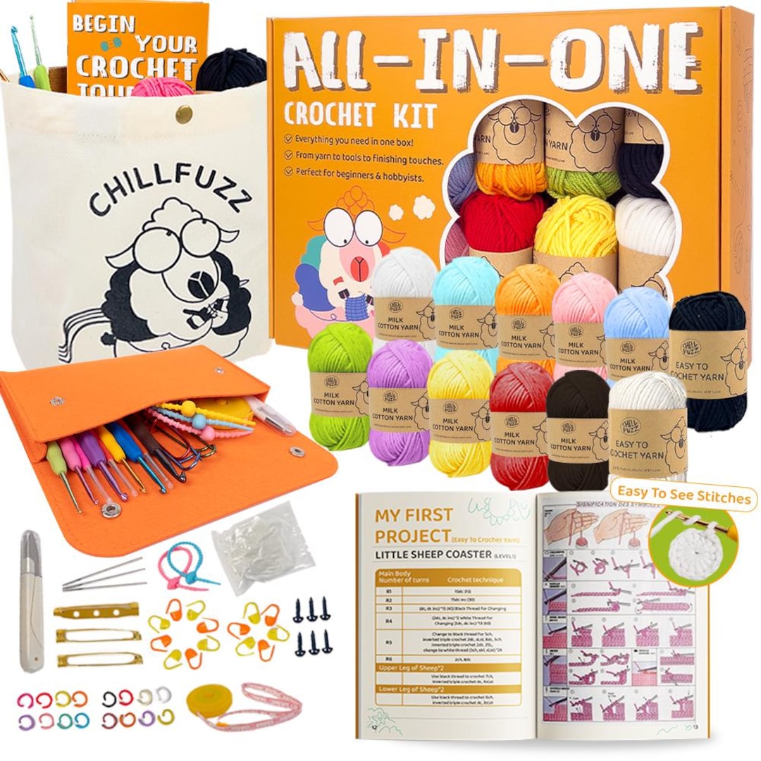 Beginner Crochet Kit – Complete Starter Set With Colorful Yarn Mother's ...