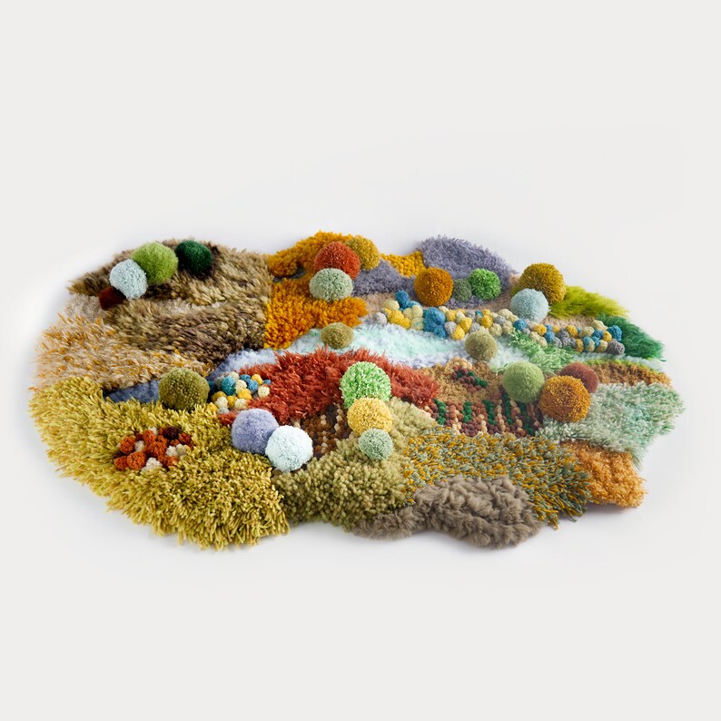 Oasis Handmade Tufted 3D Brown Colorful Moss Rug Living Room Rug ...