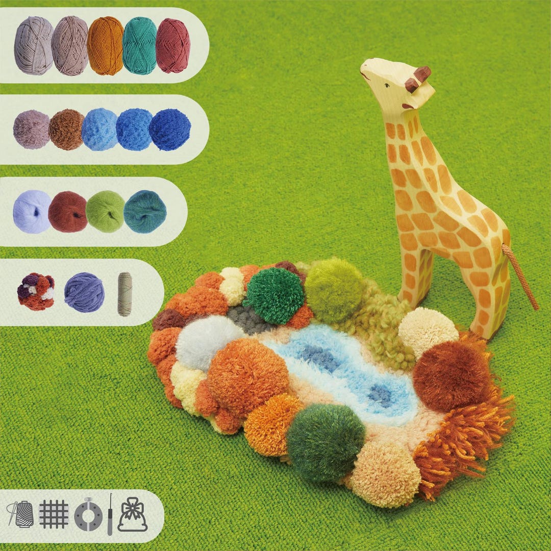 Oasis - Tufted Brown Moss Rug DIY Kit, Nature-inspired Materials Bag ...