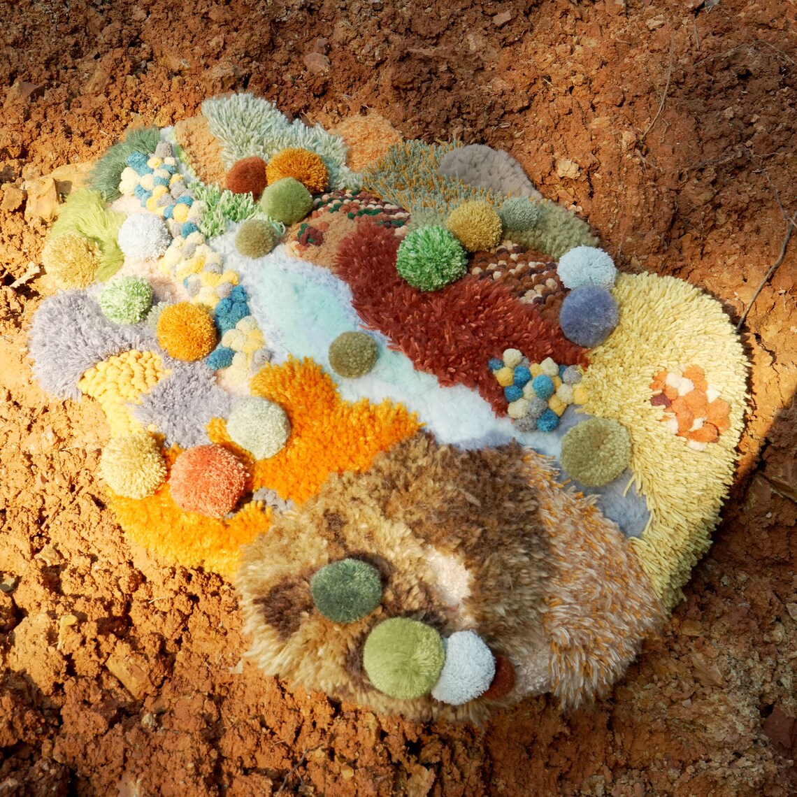 Oasis Handmade Tufted 3D Brown Colorful Moss Rug Living Room Rug ...