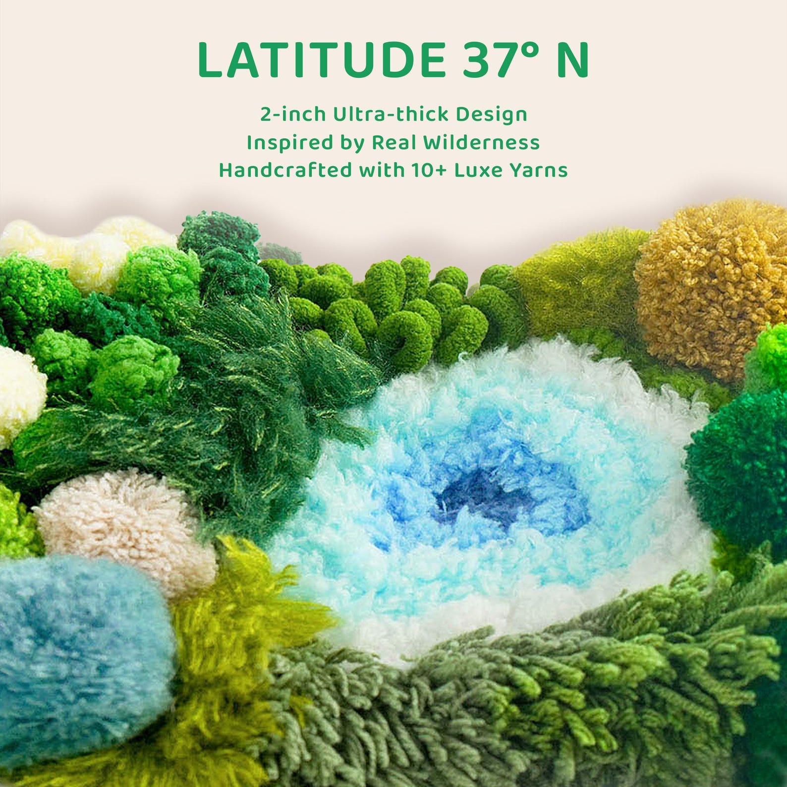 Latitude 37 Degree N - Handmade Tufted 3D Coaster - Nature-inspired ...