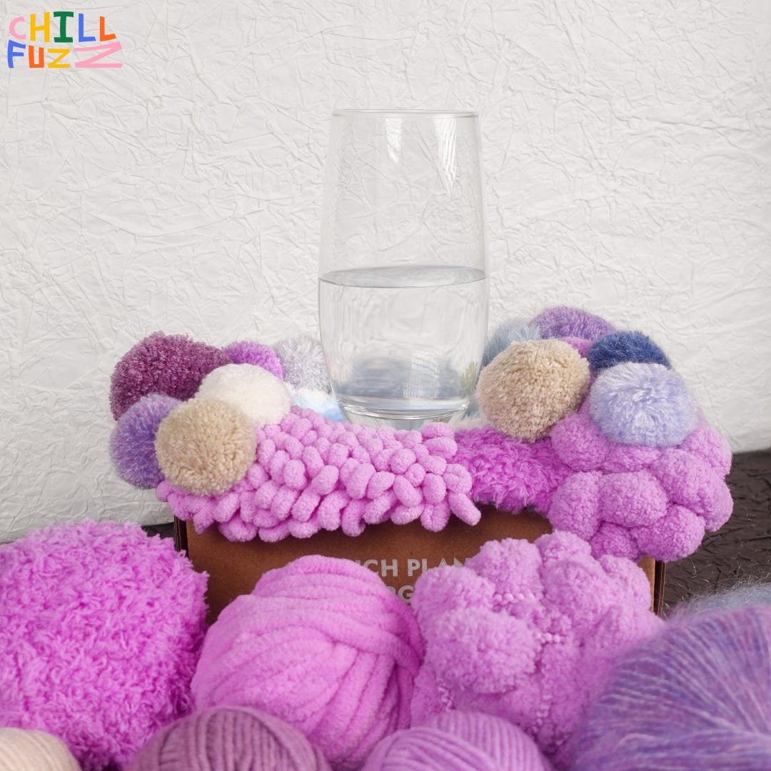 Aurora Tufted Purple 3D Moss Coaster Materials Bag,diy Knitting Kit ...