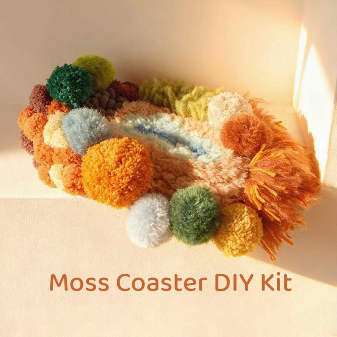 Oasis - Tufted Brown Moss Coaster DIY Kit, Nature-inspired Materials ...