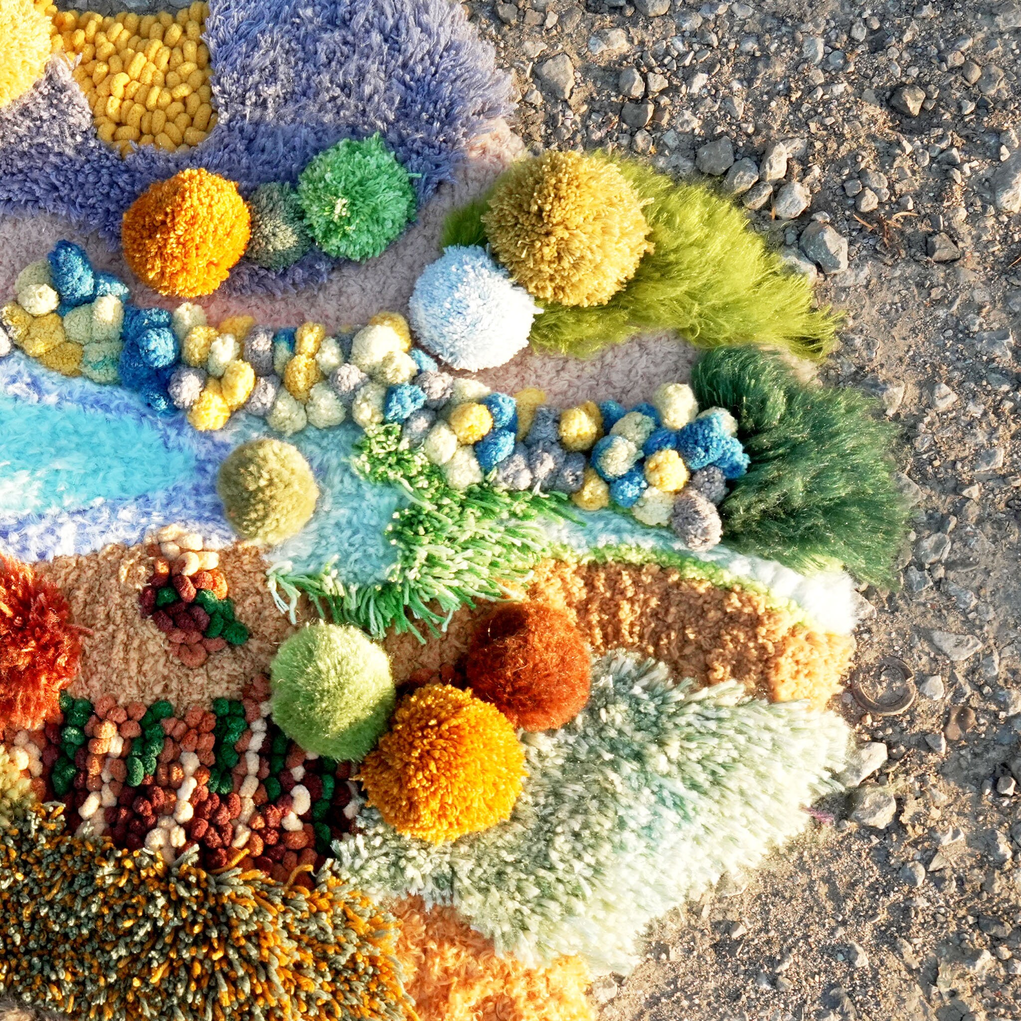 Oasis Handmade Tufted 3D Brown Colorful Moss Rug Living Room Rug ...