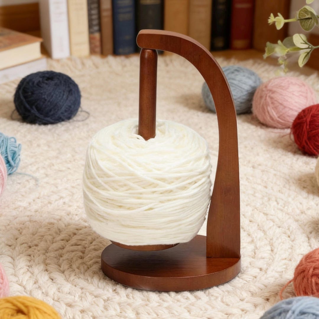 Handmade Solid Wood Magnetic Levitation Desktop Yarn Spinner - Yarn ...
