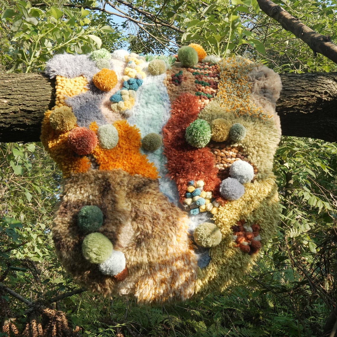 Oasis Handmade Tufted 3D Brown Colorful Moss Rug Living Room Rug ...