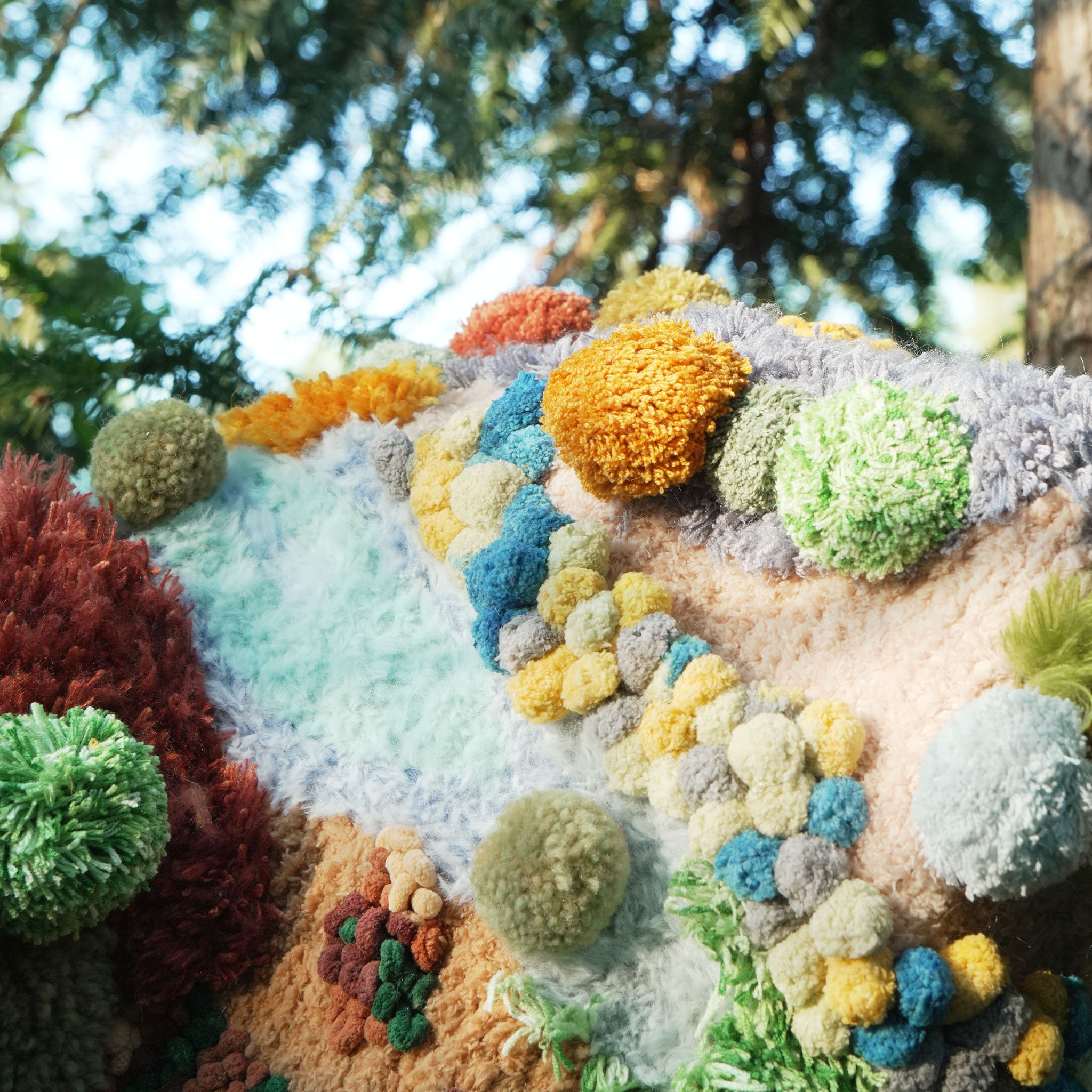 Oasis Handmade Tufted 3D Brown Colorful Moss Rug Living Room Rug ...