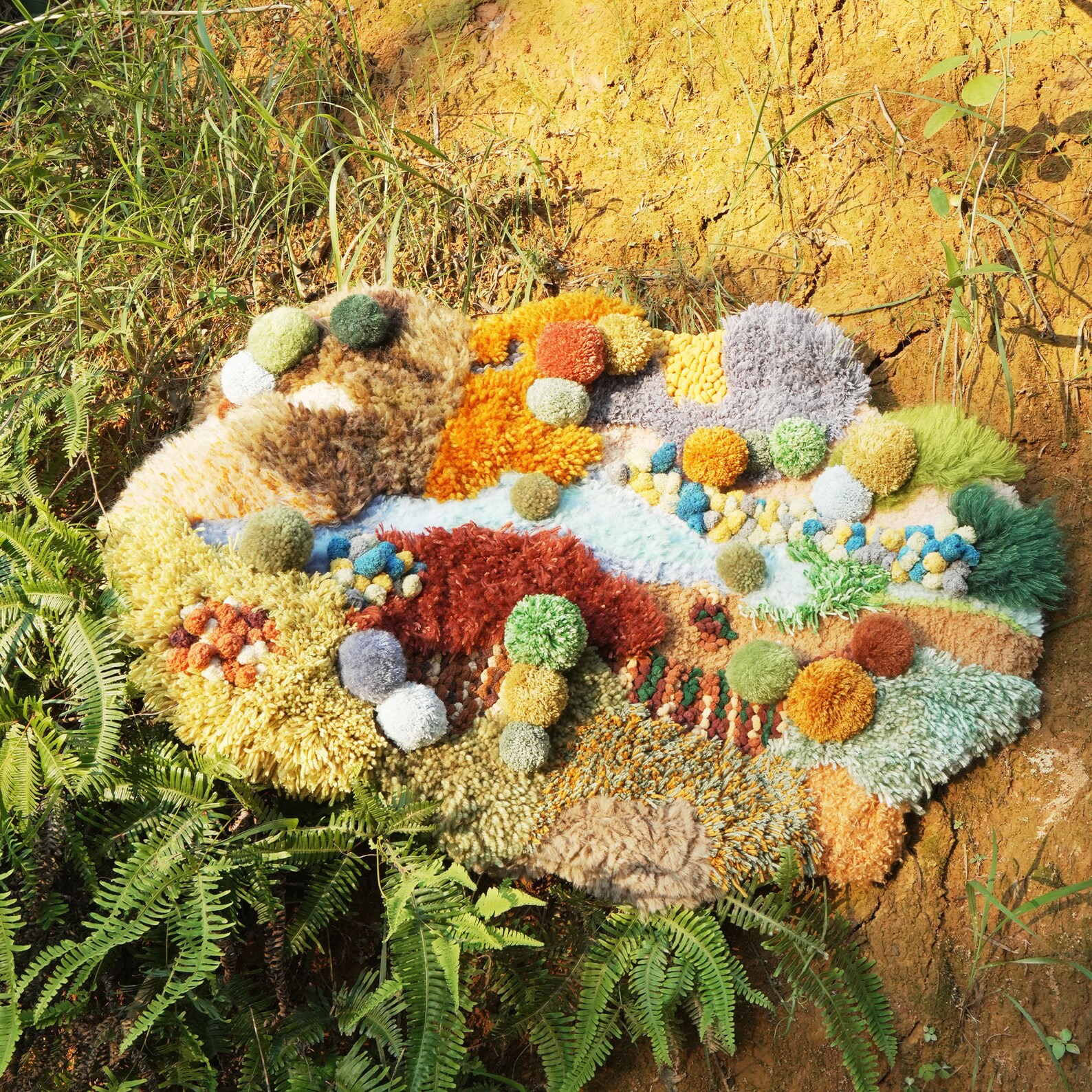 Oasis Handmade Tufted 3D Brown Colorful Moss Rug Living Room Rug ...