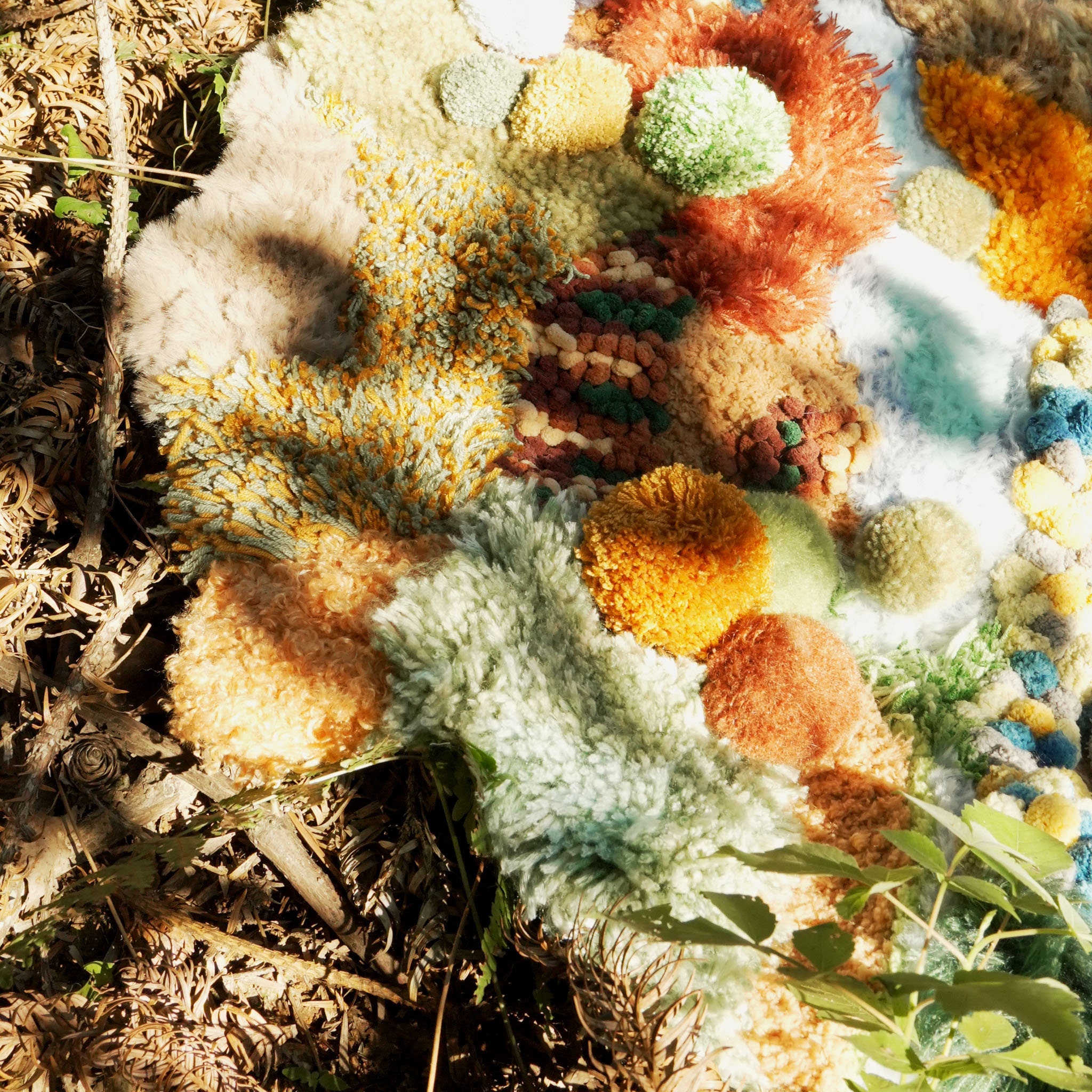 Oasis Handmade Tufted 3D Brown Colorful Moss Rug Living Room Rug ...