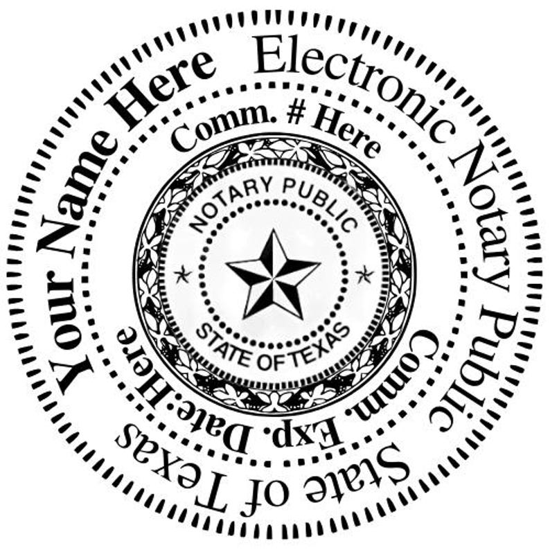 Texas Customizable/custom Digital Round Circular Notary Public Seal ...