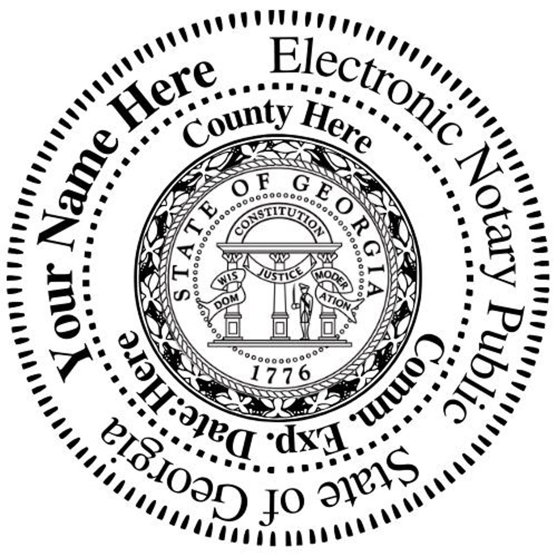 Georgia Customizable Digital Round, Circular Notary Public Seal, Notary ...
