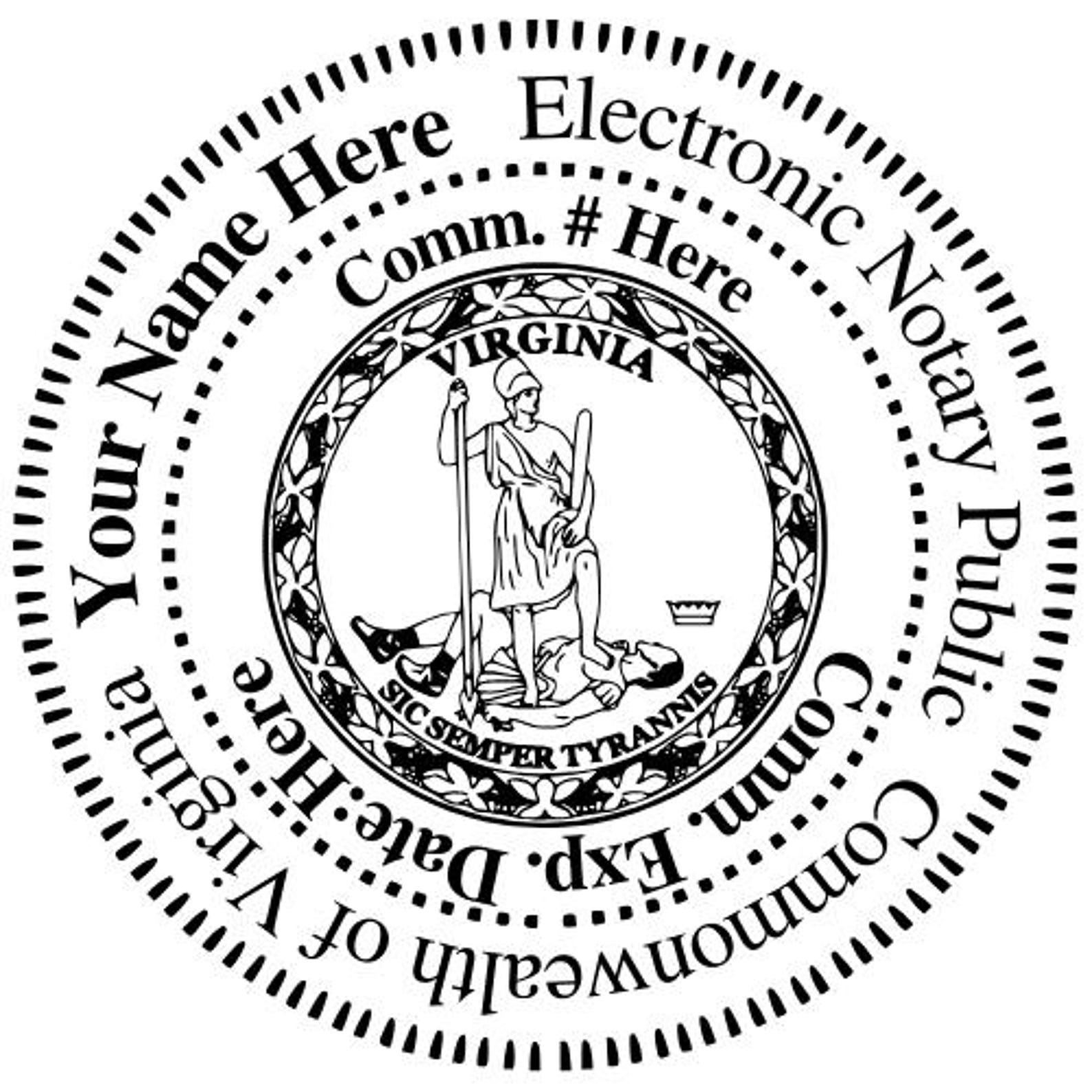 Virginia Customizable Digital Round, Circular Notary Public Seal ...