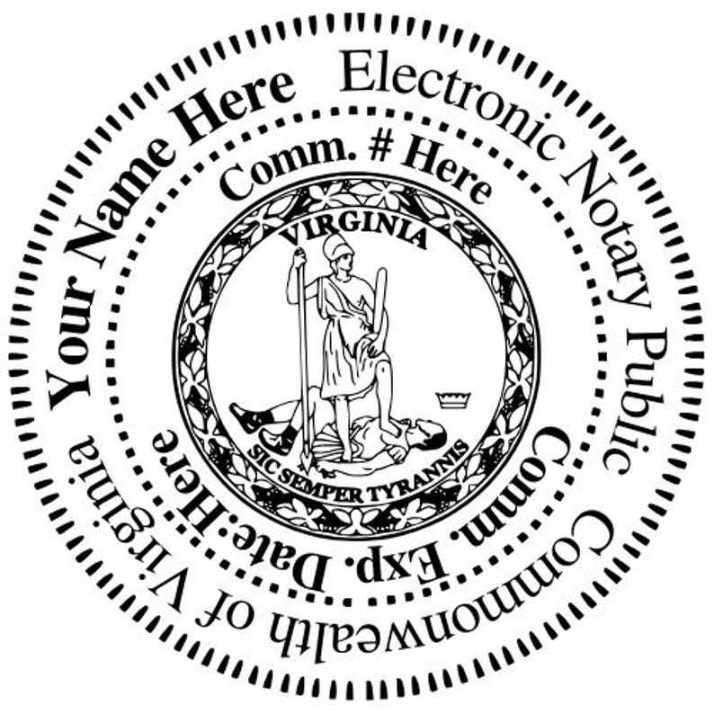 Virginia Customizable Digital Round, Circular Notary Public Seal ...