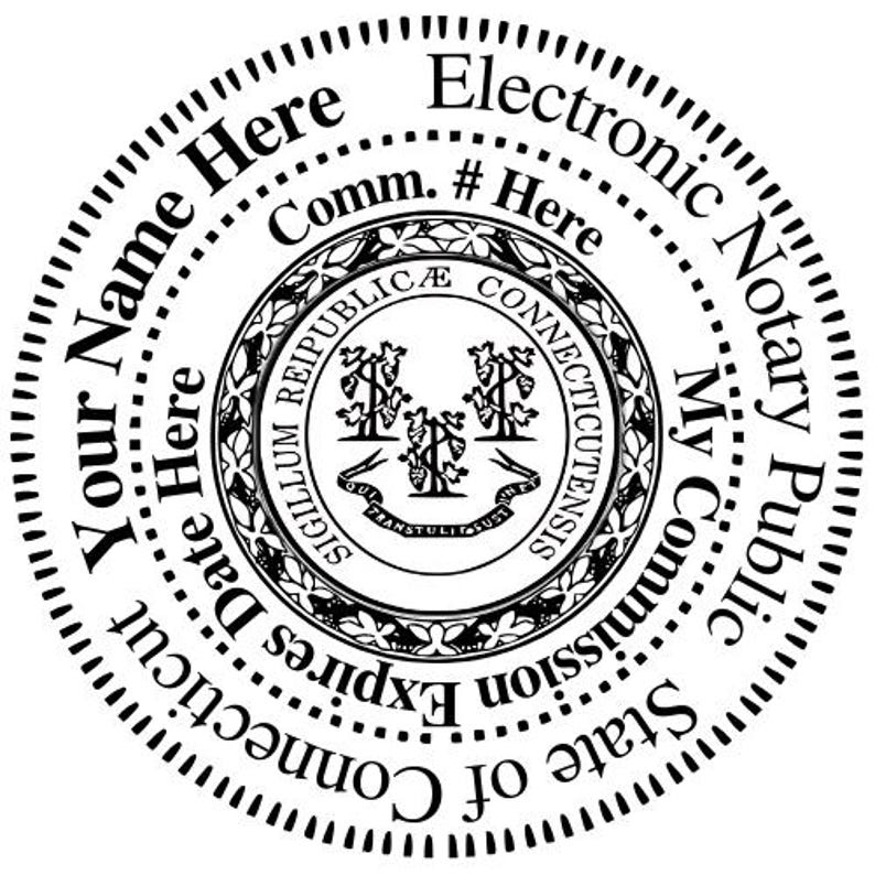 Connecticut Customizable Digital Round, Circular Notary Public Seal ...