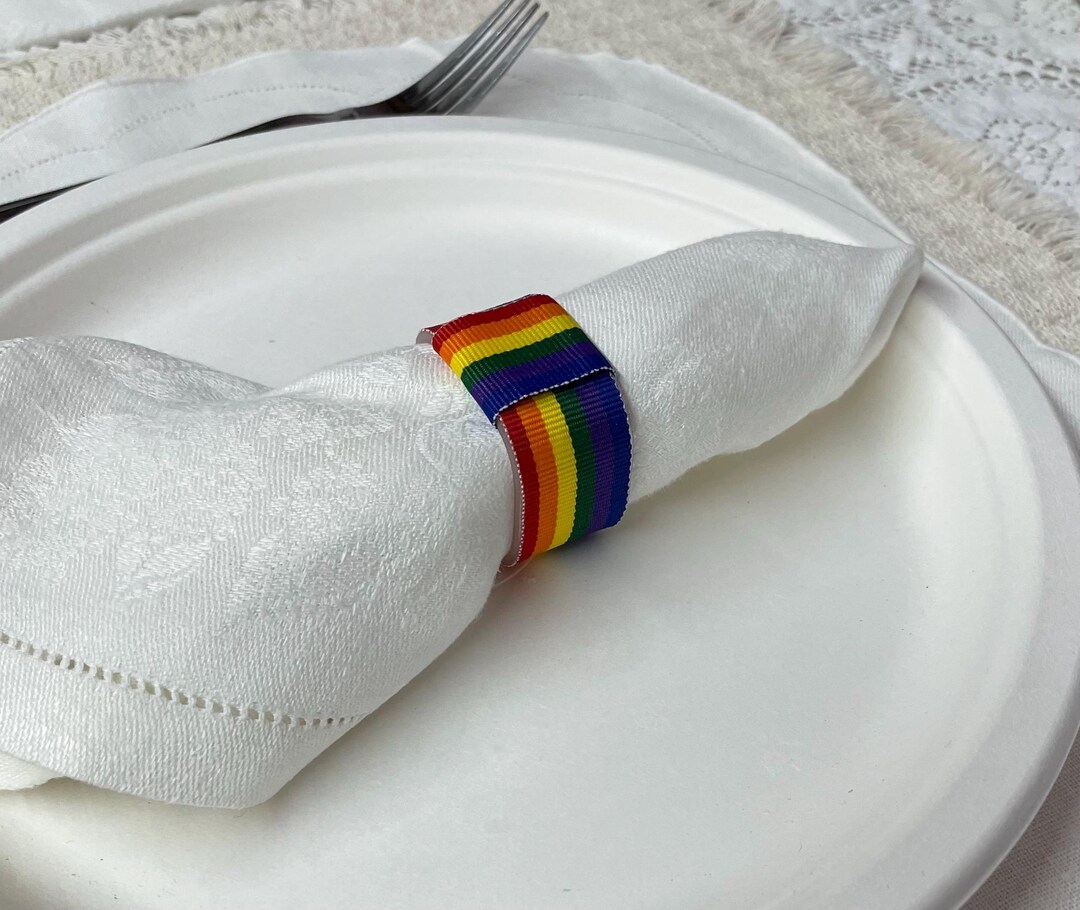 Set of 6 Red Rainbow Napkin Rings - Etsy