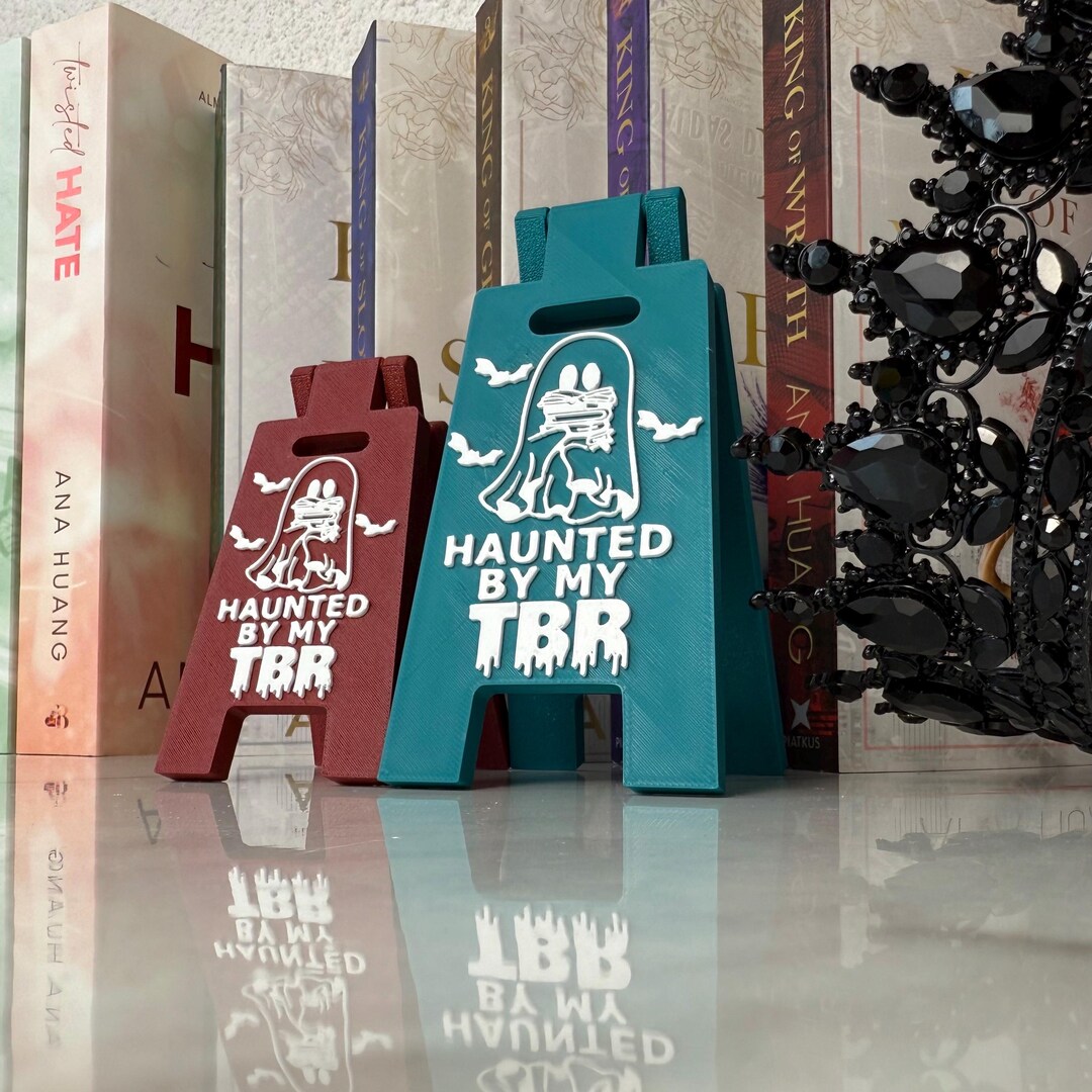 3D Printed Caution Floor Sign: Bookshelf Sign, Book Lover Library Decor ...