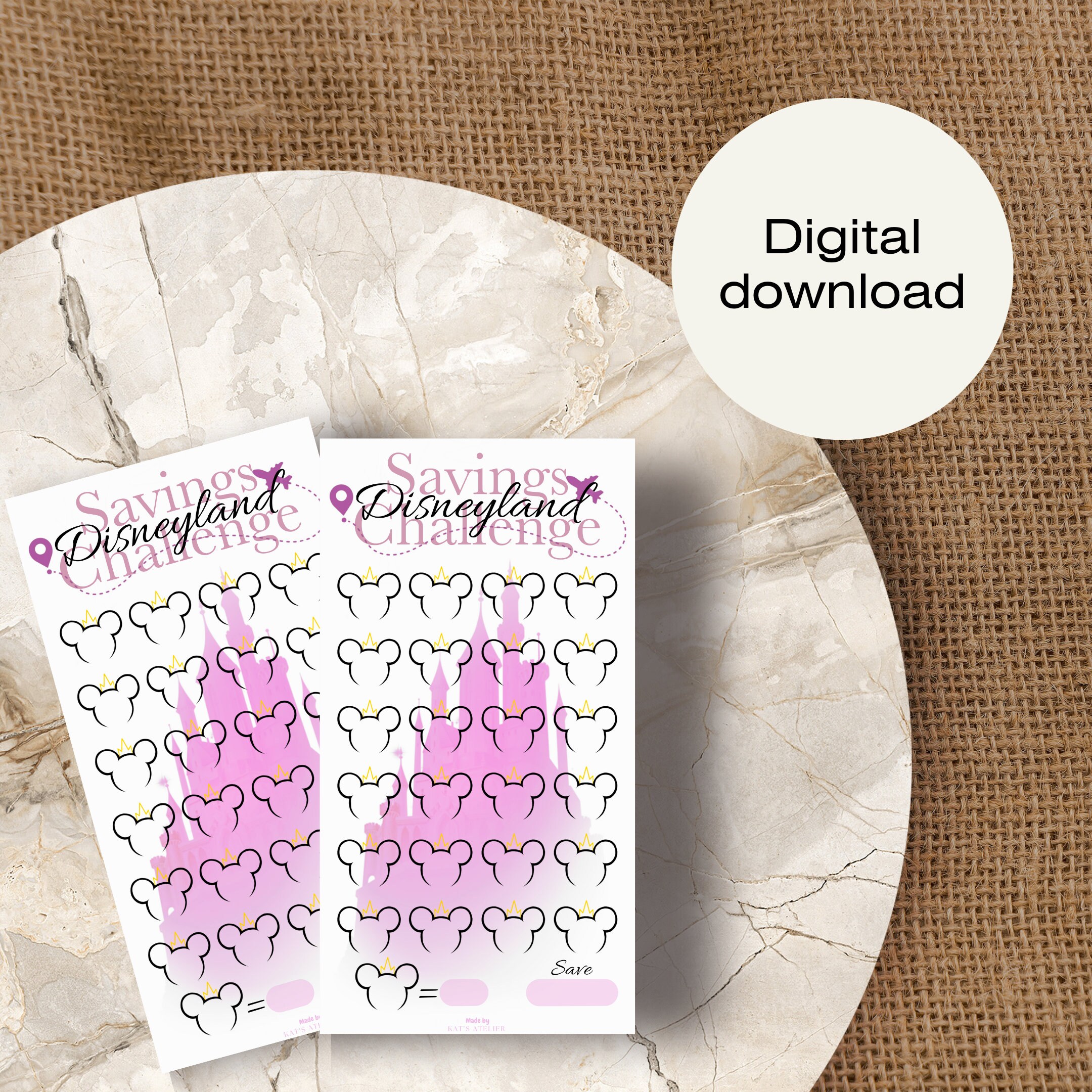 Disneyland Savings Tracker Digital Download Print at Home Budget Binder ...