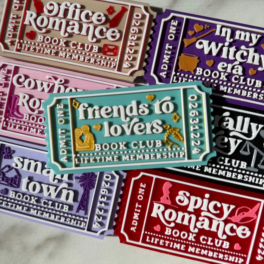 Friends to Lovers Book Club Ticket Sign | Library Sign | 3D Printed ...