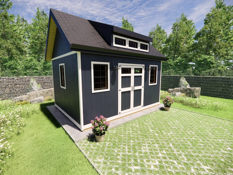 Shed Plans 12x16 Shed House Plan Shedplan Tiny House Plan Guest House ...