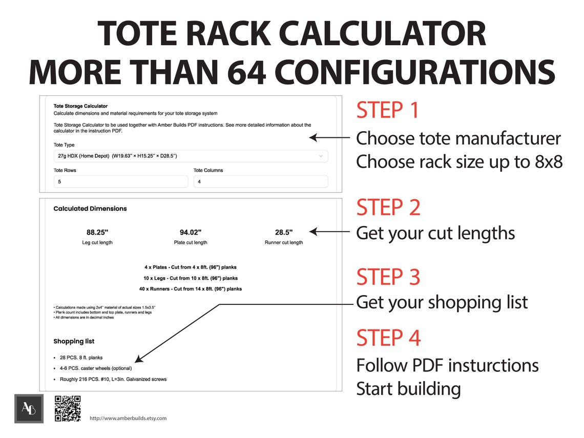 DIY 4x3 Tote Rack Plans Tote Rack Calculator Tote Rack Storage Plan ...