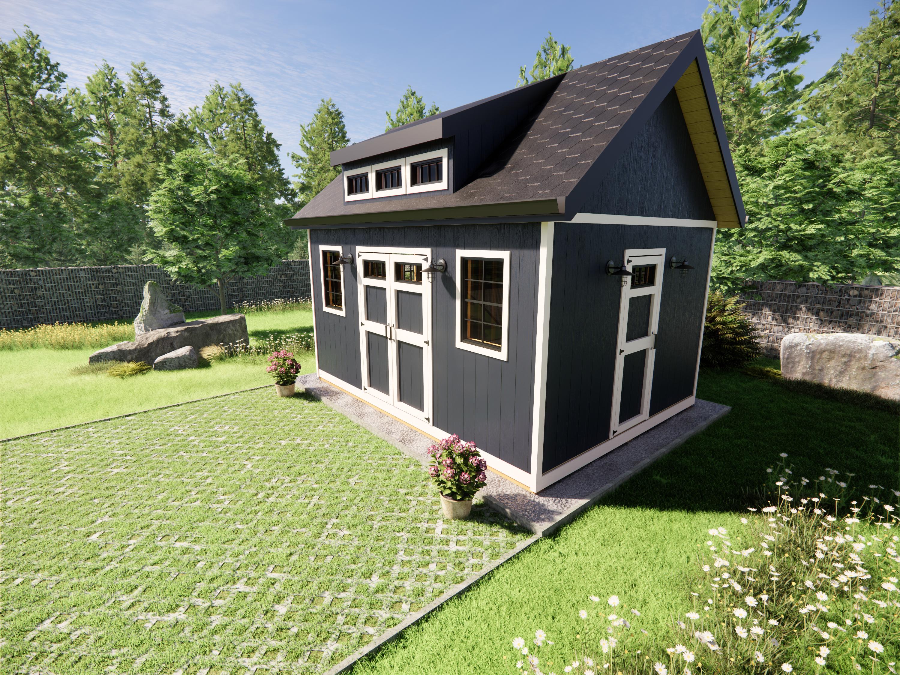 Shed Plans 12x16 Shed House Plan Shedplan Tiny House Plan Guest House ...