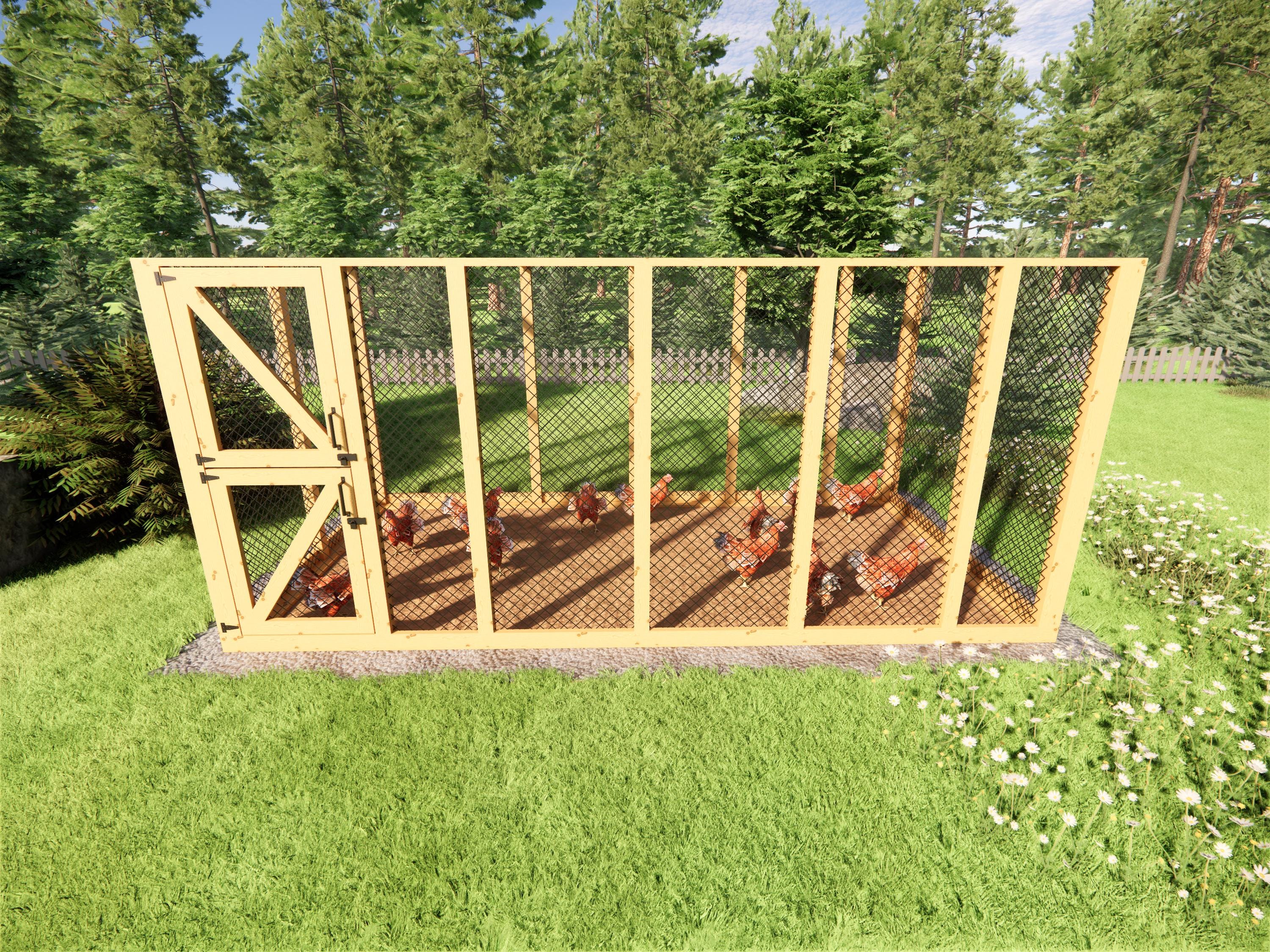 DIY Chicken Run Plans 8x16 for 20 Chickens Plans Chicken Run Chicken ...