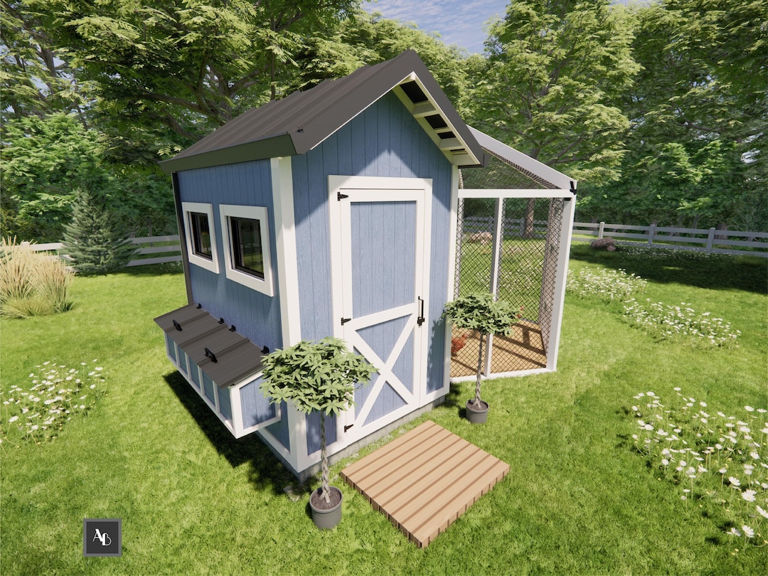 Modern Chicken Coop Building Plan With Material List Easy Chicken Coop ...