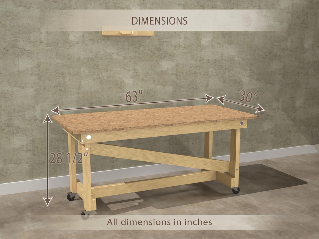 DIY Foldable Table Plans, Wall-mounted Folding Workbench on Wheels ...