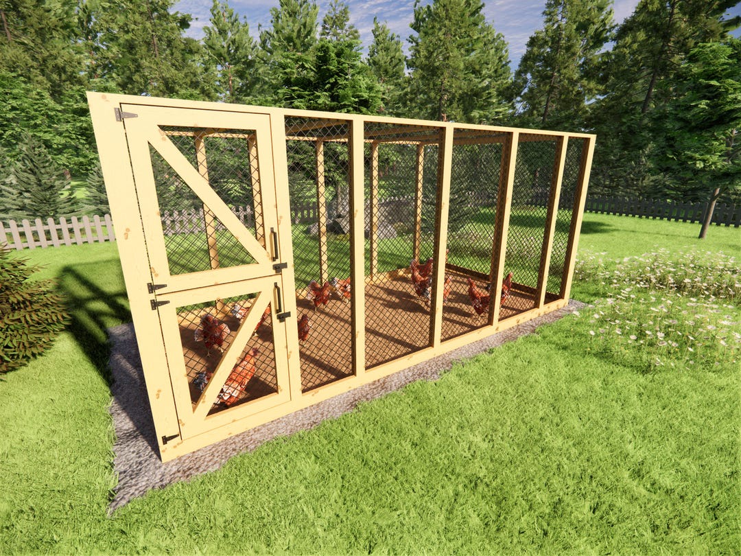 DIY Chicken Run Plans 8x16 for 20 Chickens Plans Chicken Run Chicken ...