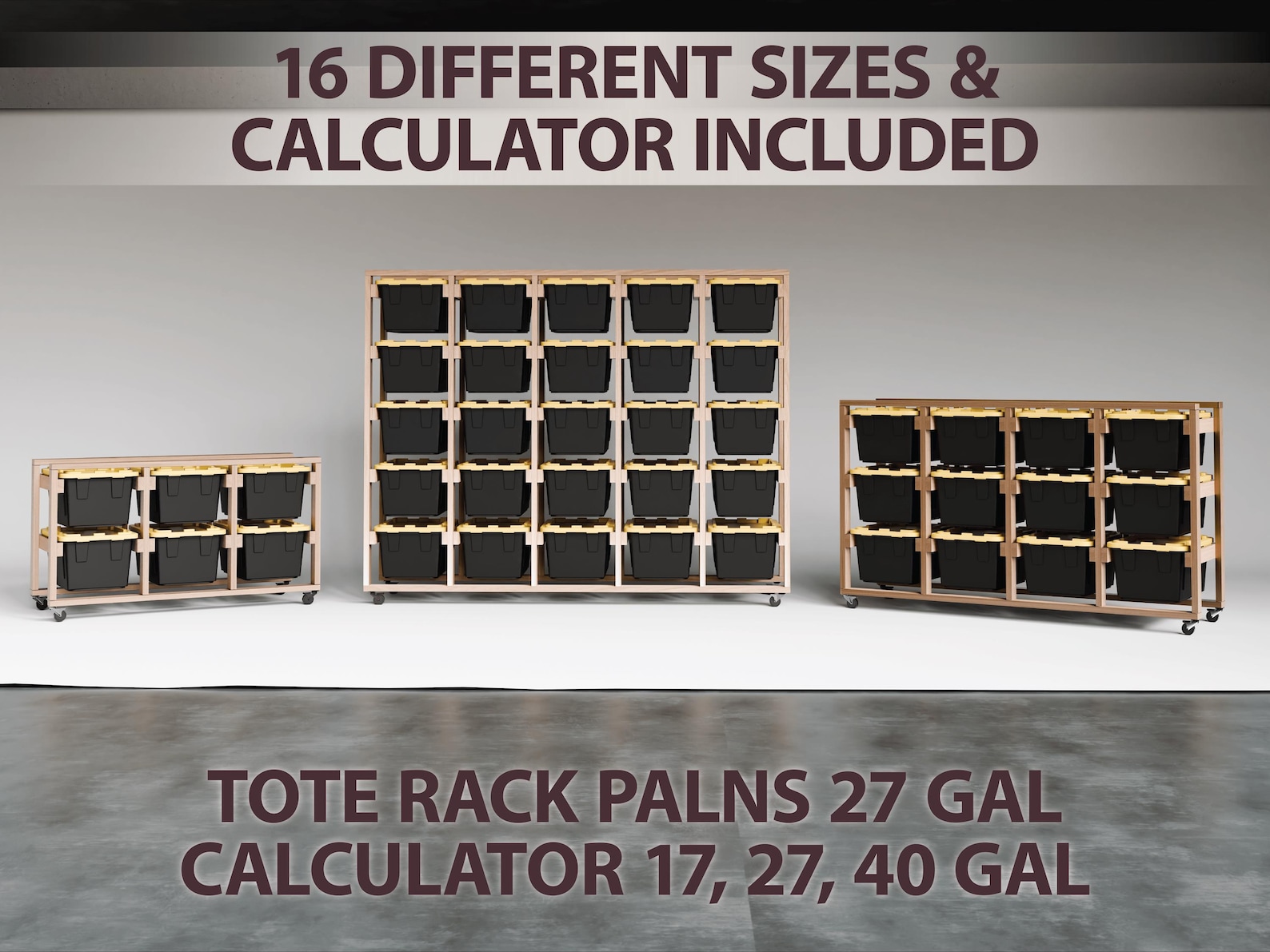 HDX 27 Gallon Tote Rack Plans PDF | DIY Garage Storage Organizer | Step ...