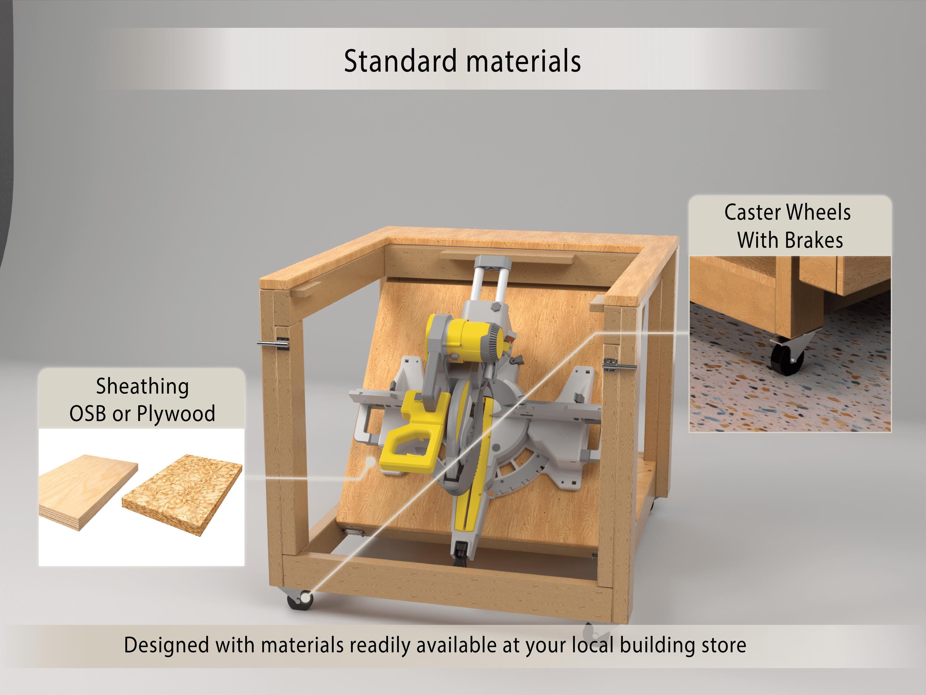 Mobile Miter Saw Station Plans | Modular Rolling Tool Workbench ...