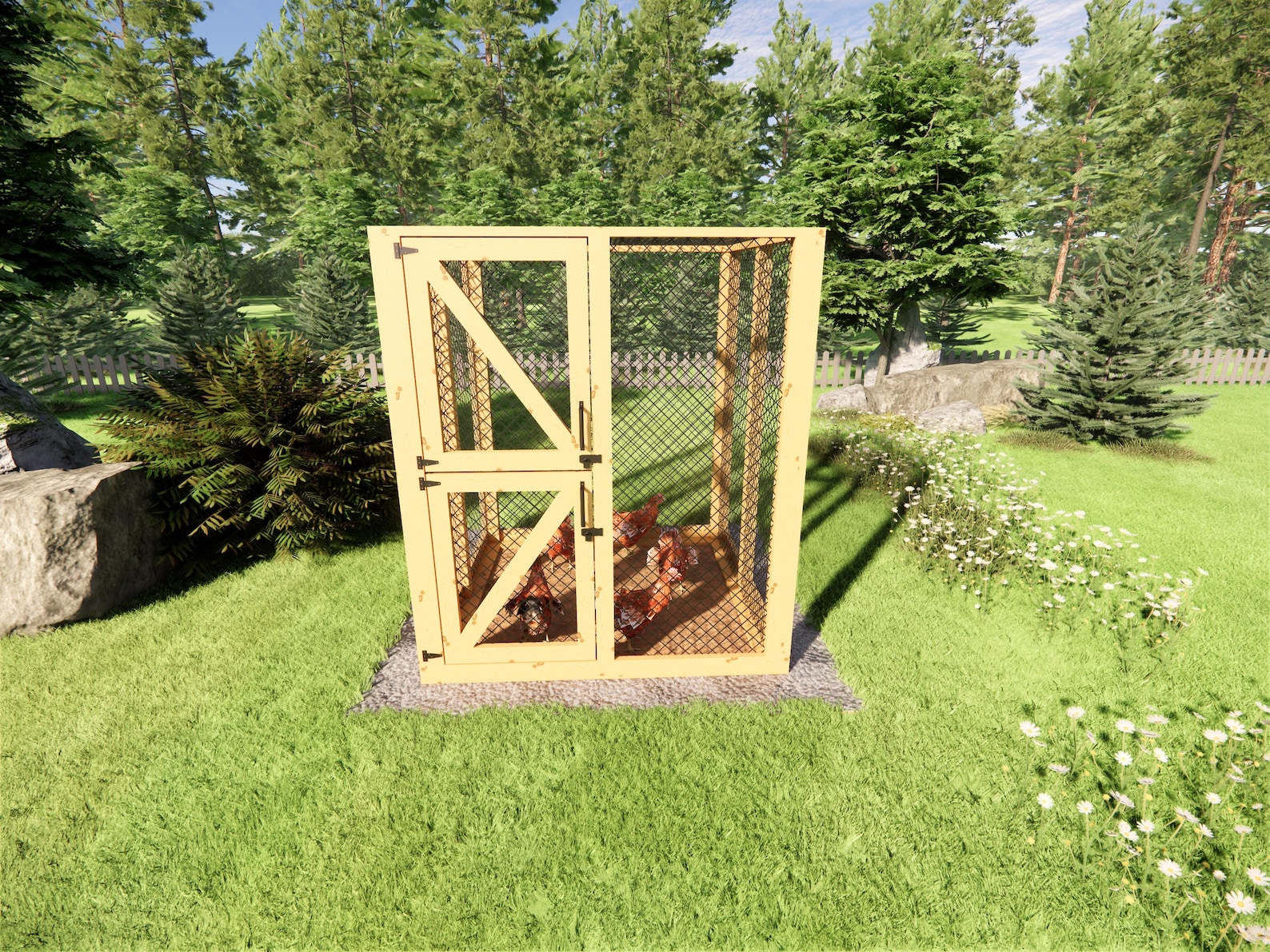 DIY Chicken Run Plans 6x6 for 5 Chickens Plans Chicken Run Chicken Pen ...