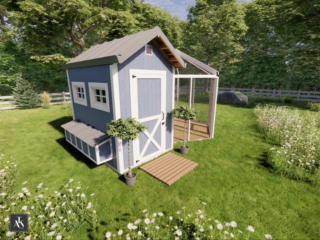 Modern Chicken Coop Building Plan With Material List Easy Chicken Coop ...