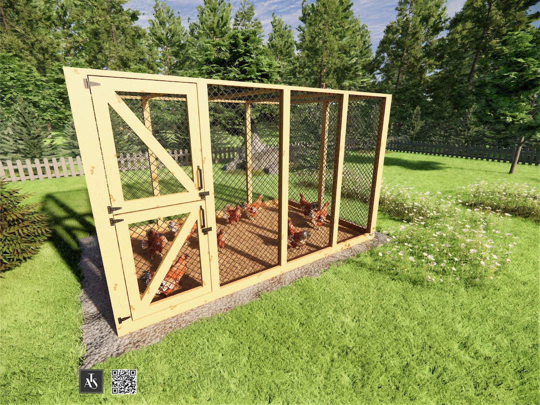DIY Chicken Run Plans 8x12 for 15 Chickens Plans Chicken Run Chicken ...