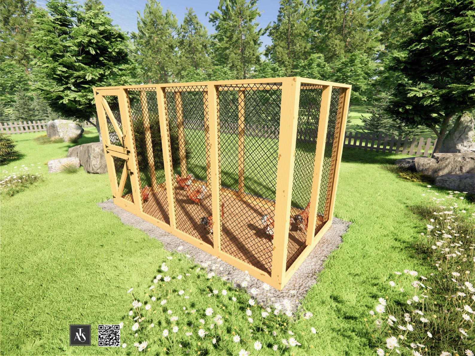 DIY Chicken Run Plans 6x12 for 10 Chickens Plans Chicken Run Chicken ...