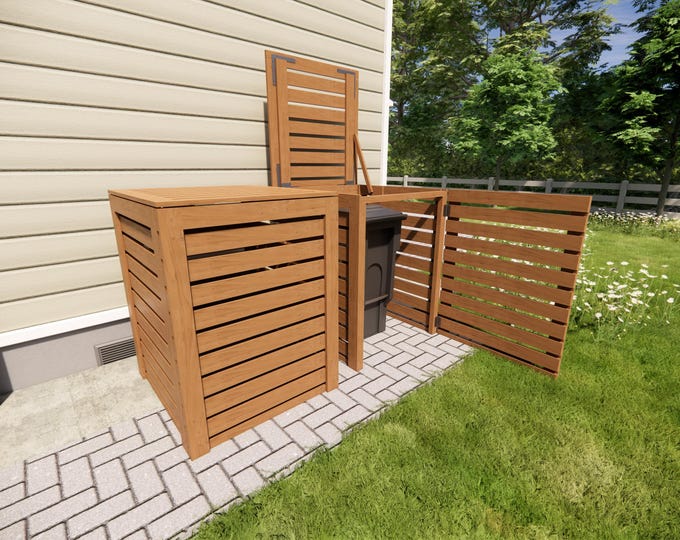 Plans for Wooden Double Wheelie Bin Store DIY Digital Woodwork Plans ...