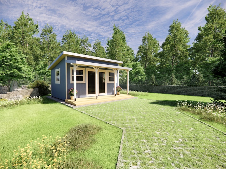 Shed Plans 12x16 Shed House Plan Shedplan Tiny House Plan Guest House ...