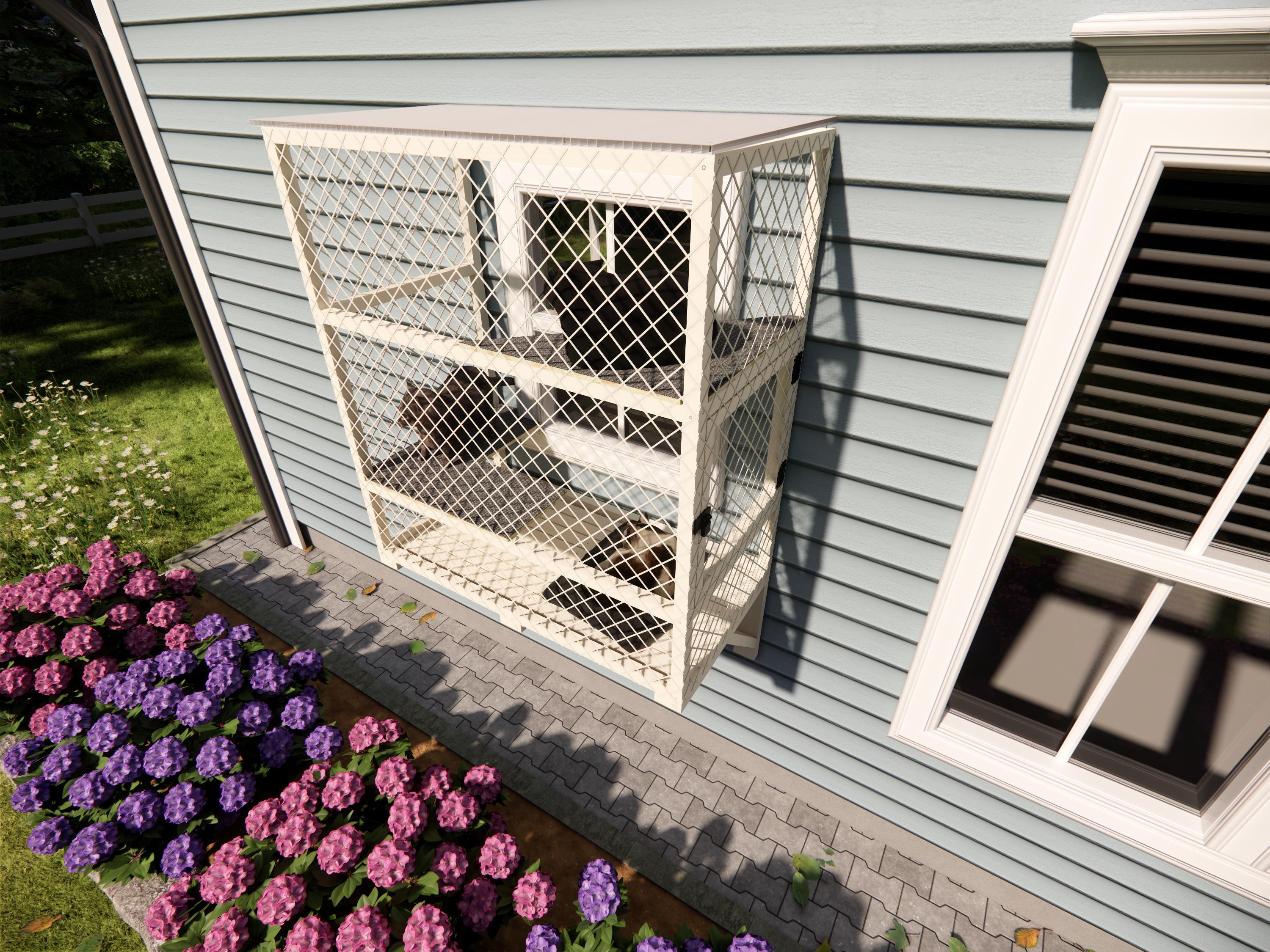 DIY Window Catio Plans Outdoor Cat House Plan Catio Cat House Plans DIY ...