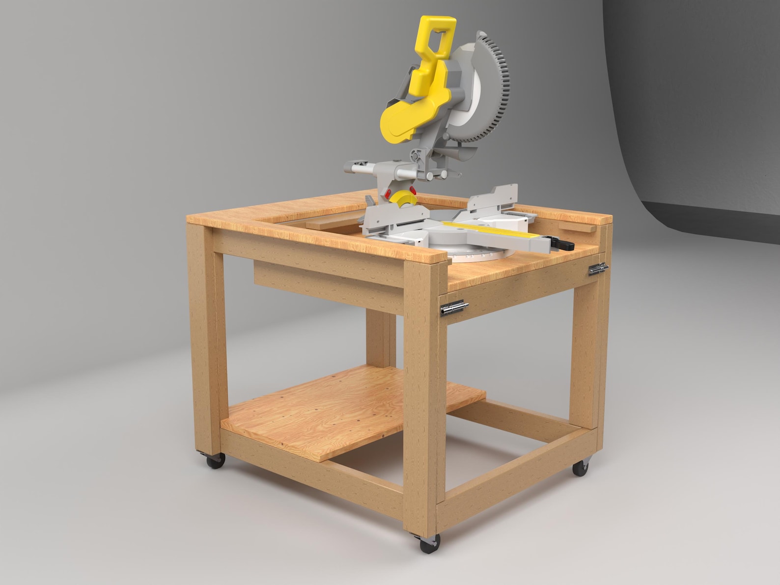 Mobile Miter Saw Station Plans | Modular Rolling Tool Workbench ...