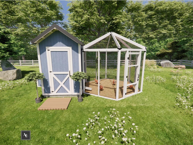 Modern Chicken Coop Building Plan With Material List Easy Chicken Coop ...