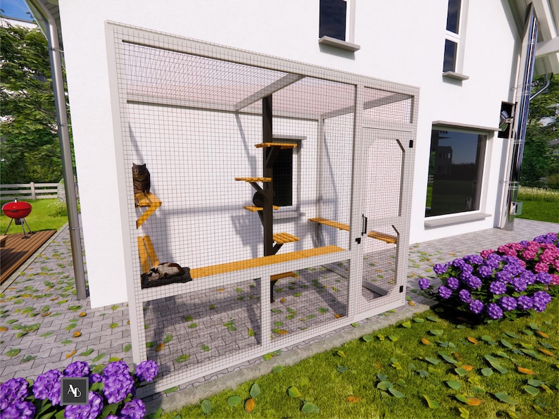 DIY Window Catio Plans Outdoor Cat House Plan Catio Cat House Plans DIY ...