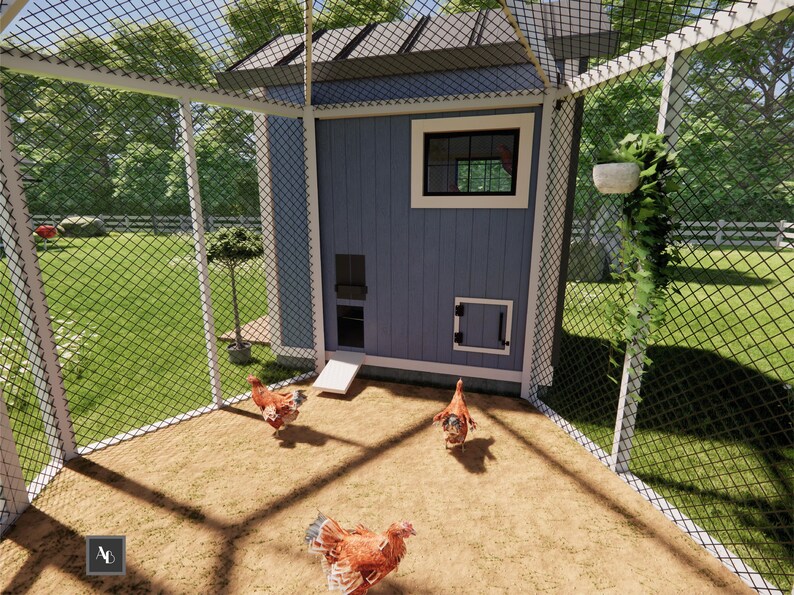 Modern Chicken Coop Building Plan With Material List Easy Chicken Coop ...