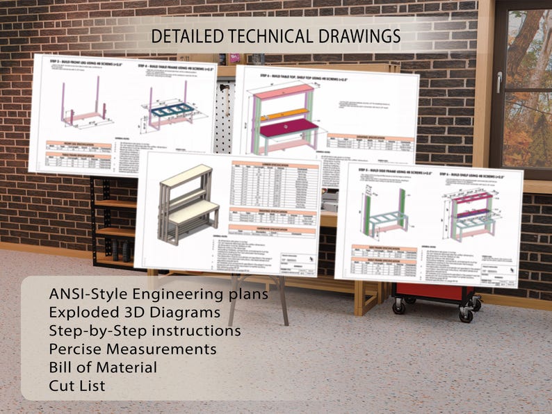 DIY Workbench Plans With Pegboard | Heavy Duty Garage Workbench ...