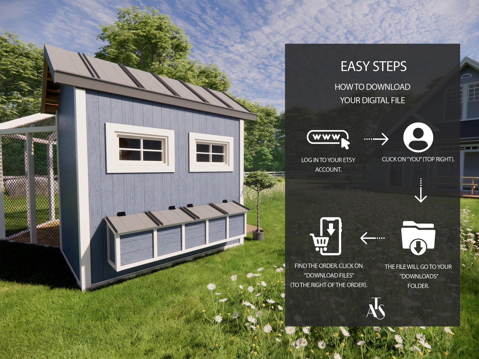 Modern Chicken Coop Building Plan With Material List Easy Chicken Coop ...