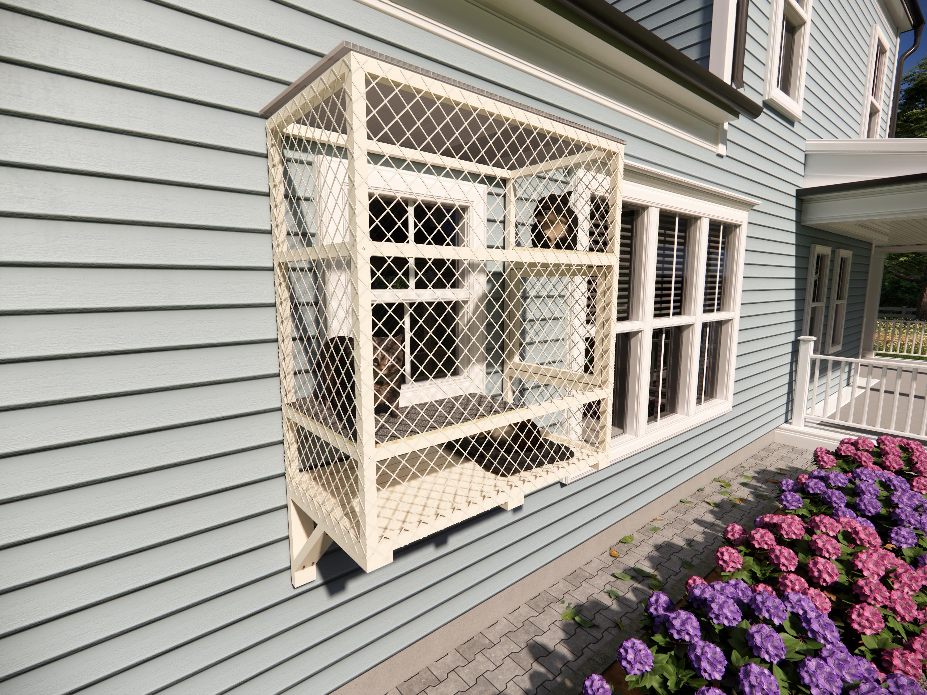 DIY Window Catio Plans Outdoor Cat House Plan Catio Cat House Plans DIY ...