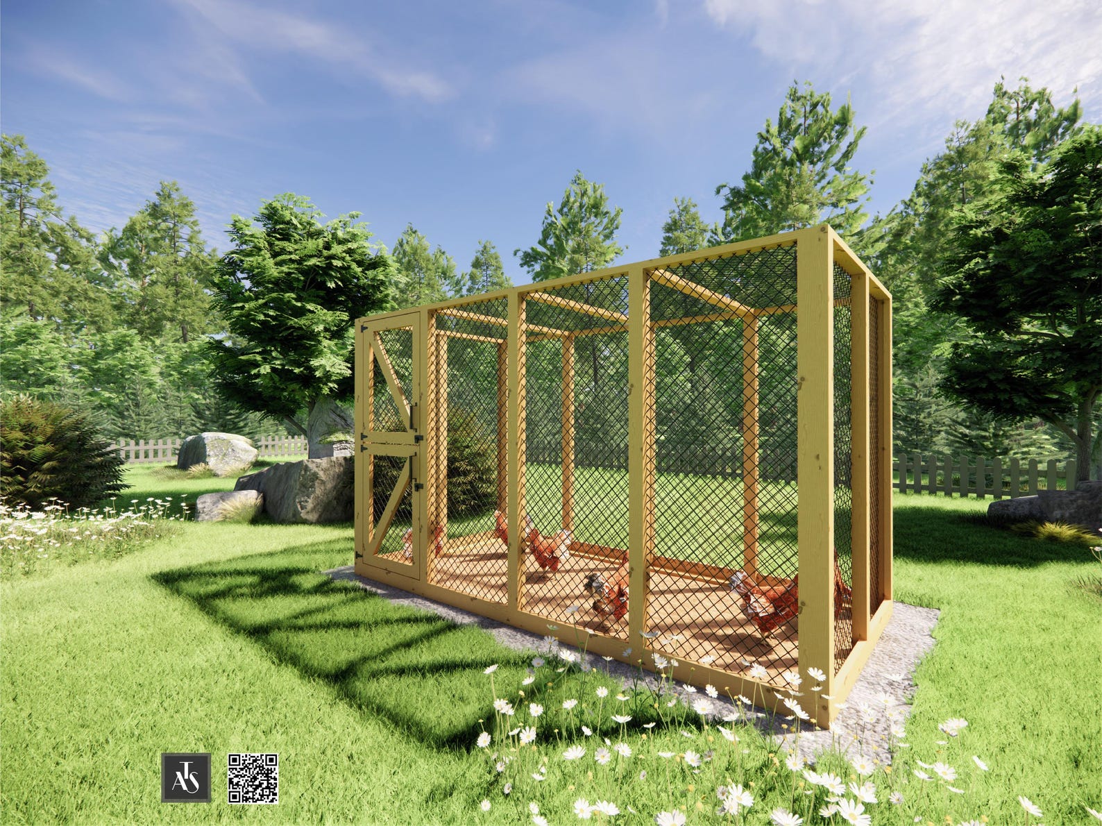 DIY Chicken Run Plans 6x12 for 10 Chickens Plans Chicken Run Chicken ...